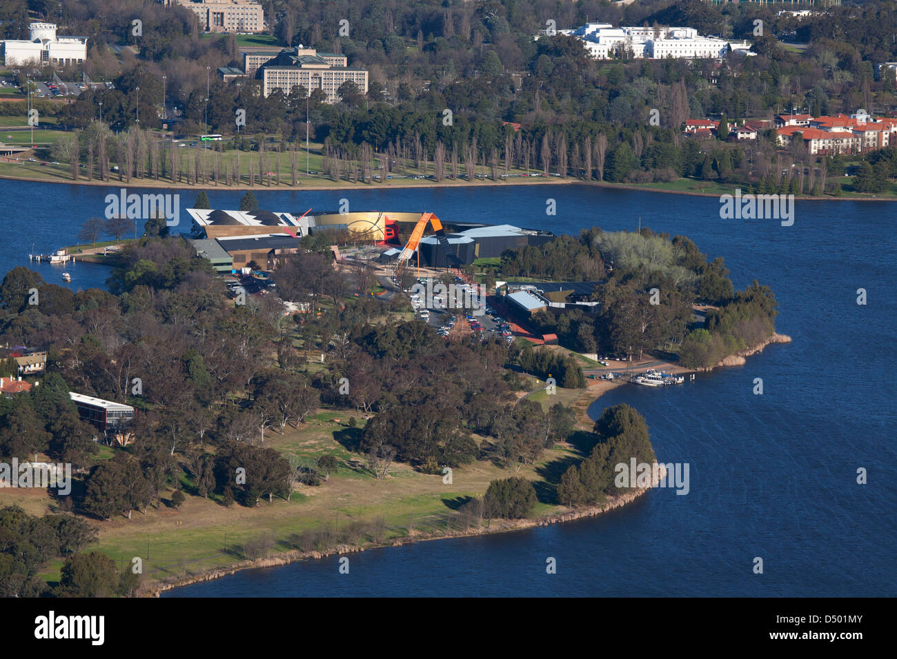 Aerial view of the Australian National Museum Acton Canberra Australia ...