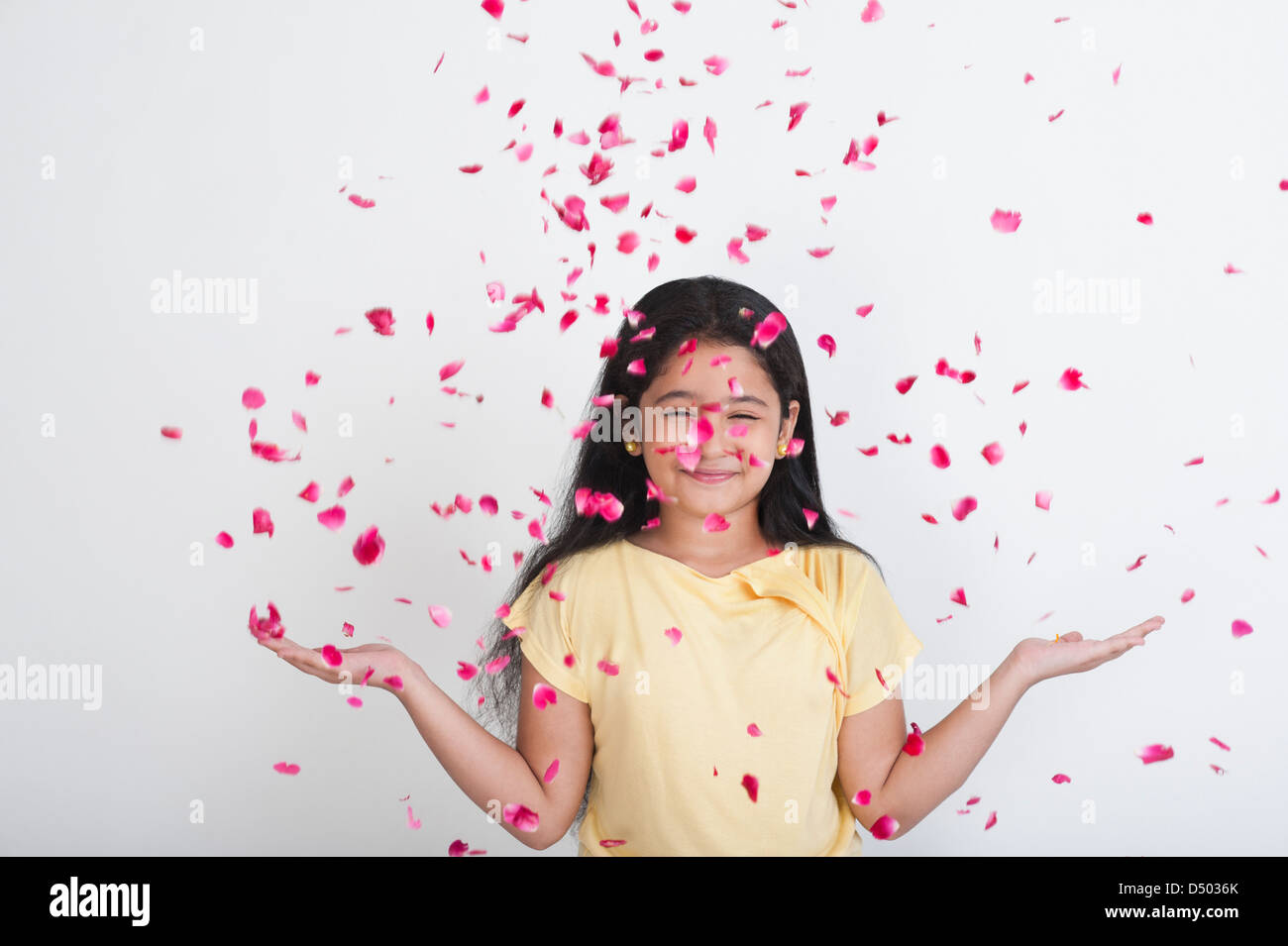 Rose Petals Falling From Sky