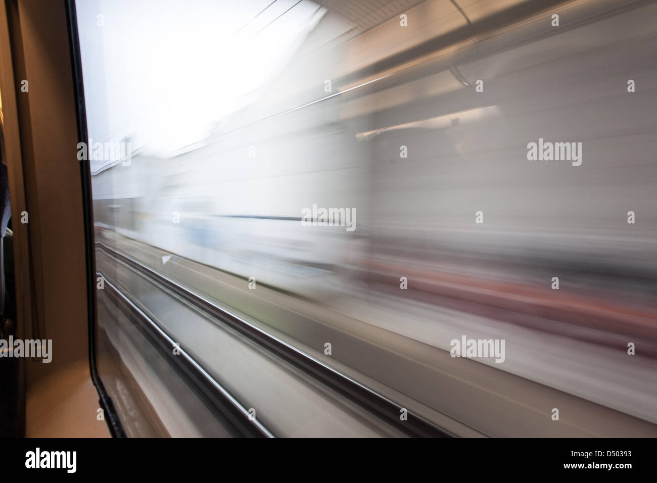 Looking out of the window of an ICE train Stock Photo - Alamy