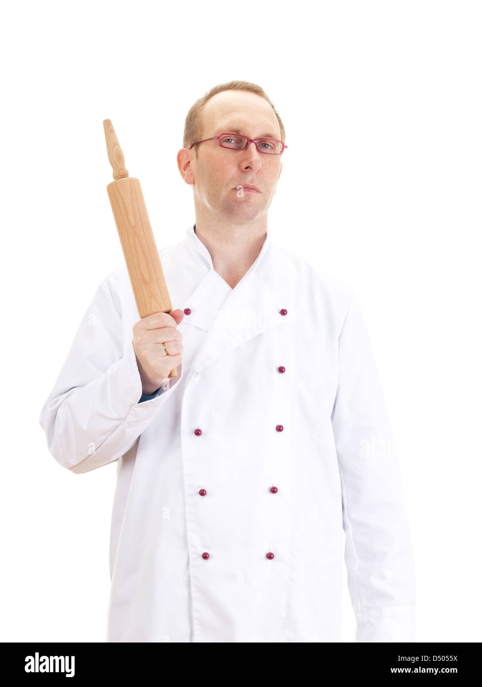 Chef with rolling pin Stock Photo - Alamy