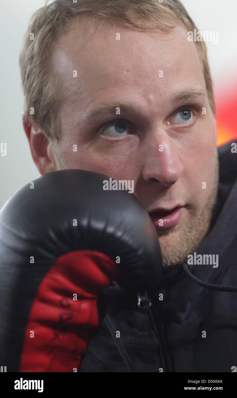 Finnish heavy weight boxing pro Robert Helenius poses with his boxing ...