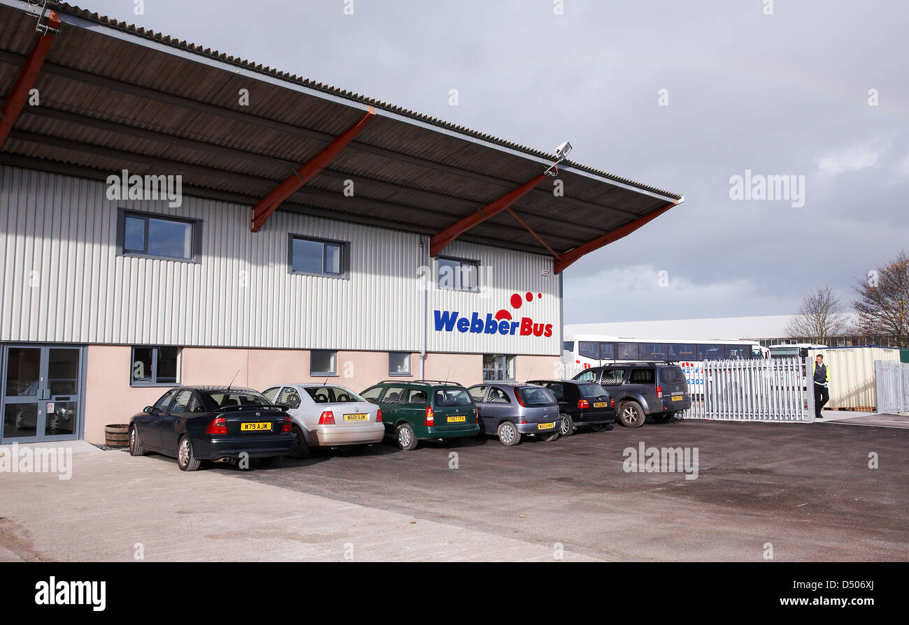 Webber Bus office front located on an industrial estate in Bridgwater ...