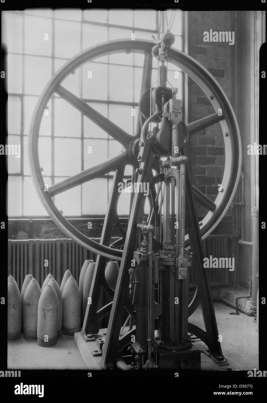 This 1937 photograph by Lewis Hine depicts railroad parts at Baldwin ...