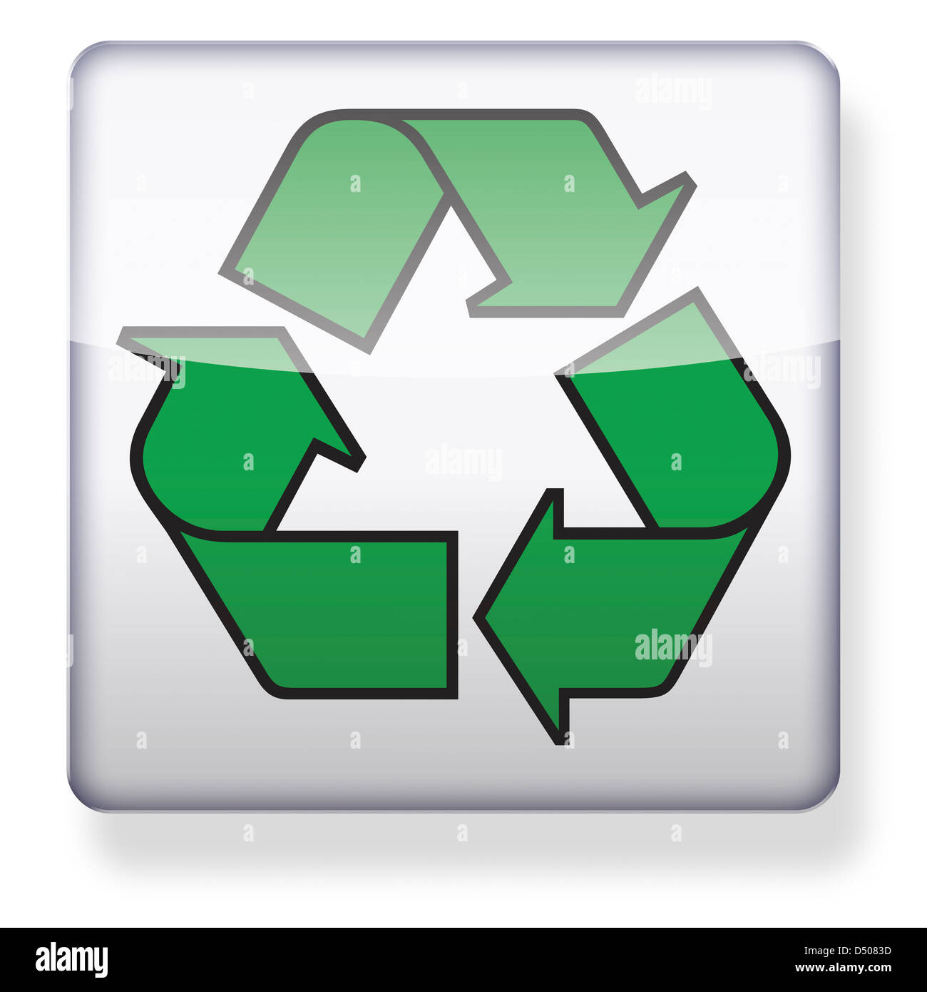 Recycling logo as an app icon. Clipping path included Stock Photo - Alamy