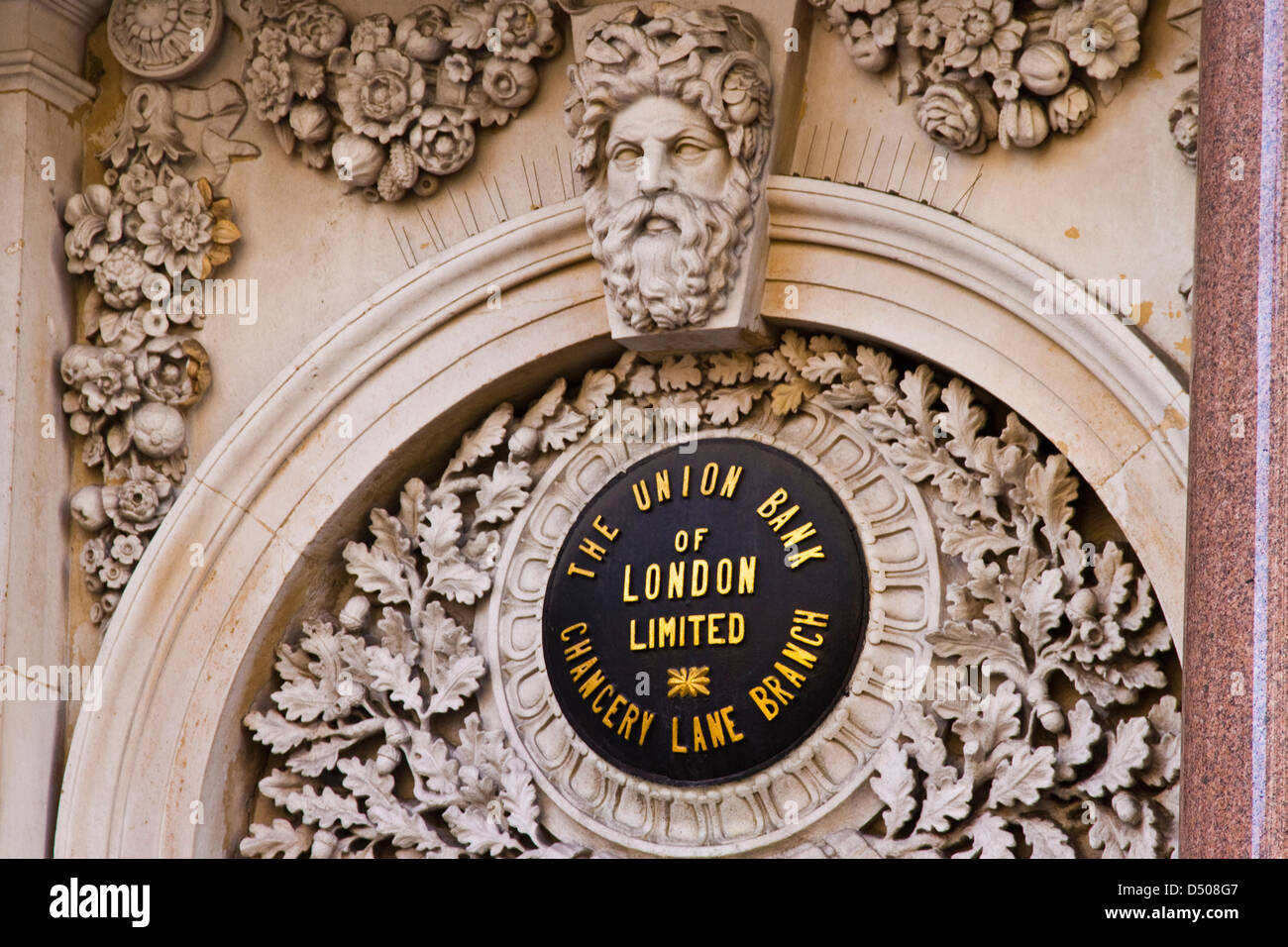 Old bank sign above doorway Stock Photo - Alamy