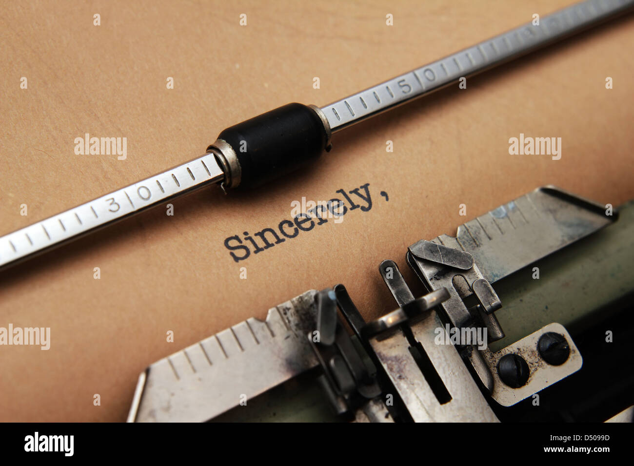 Typewriter and document Stock Photo - Alamy