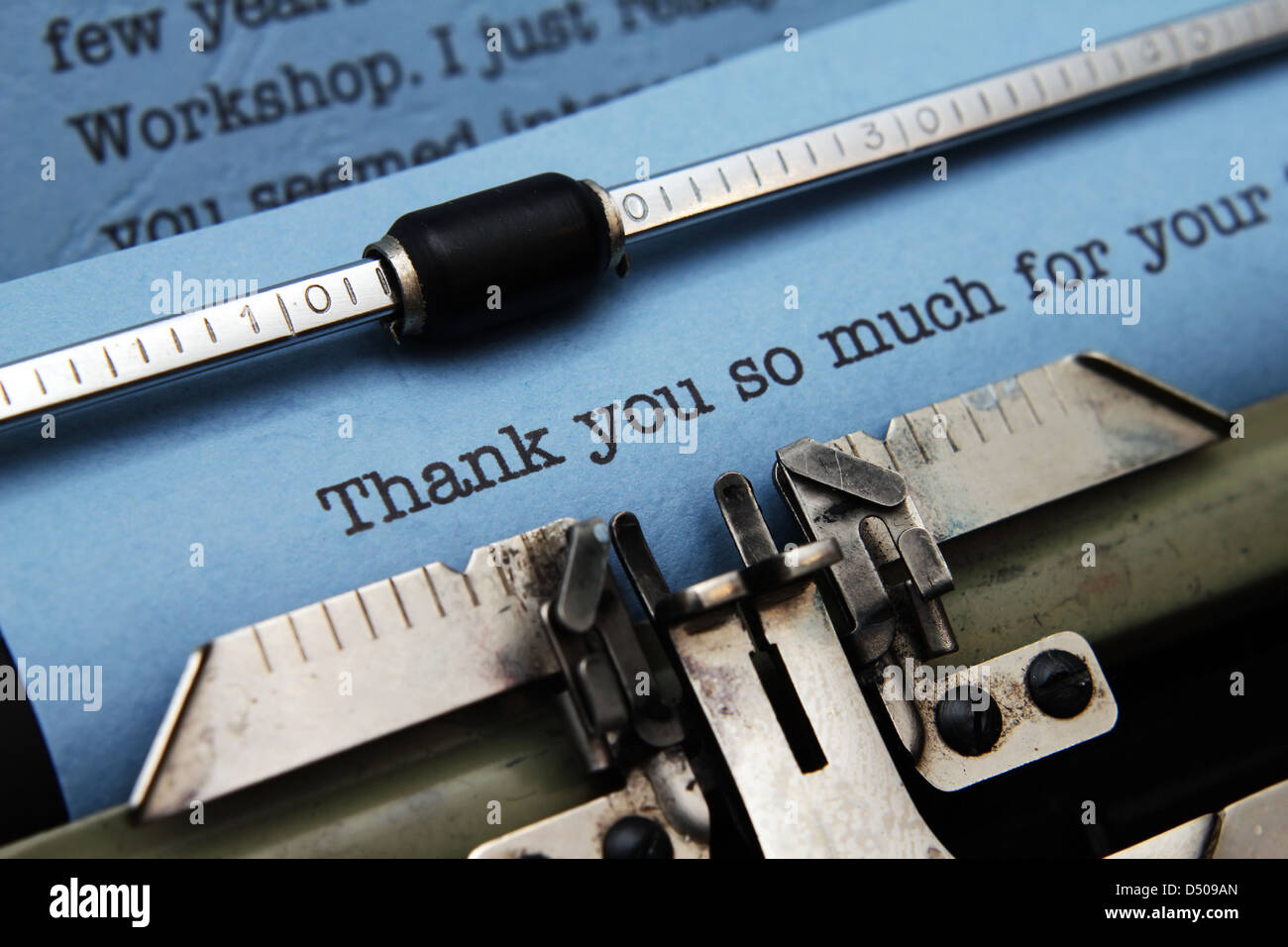 Typewriter and document Stock Photo - Alamy