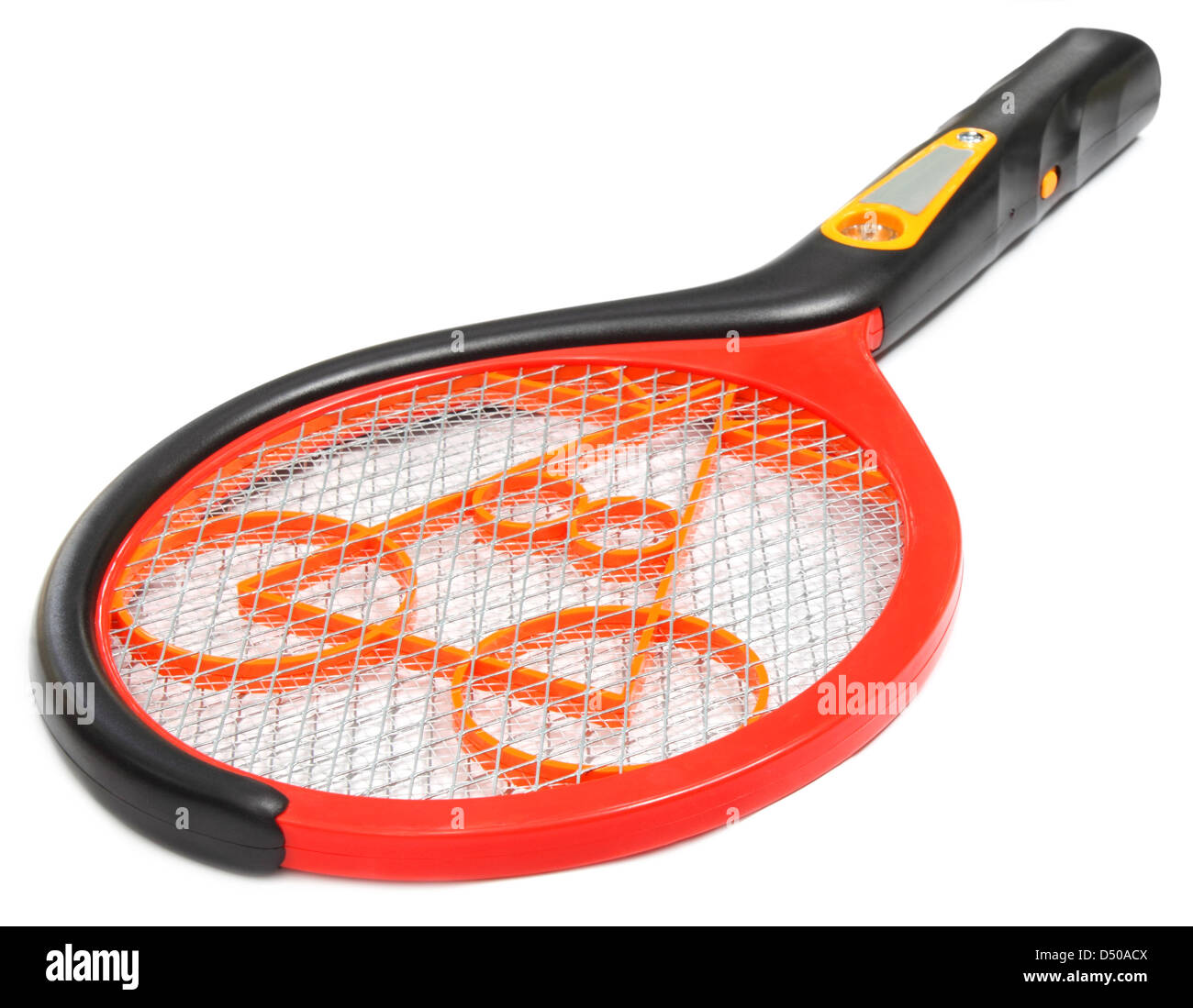 Mosquito killing racket over white background Stock Photo - Alamy