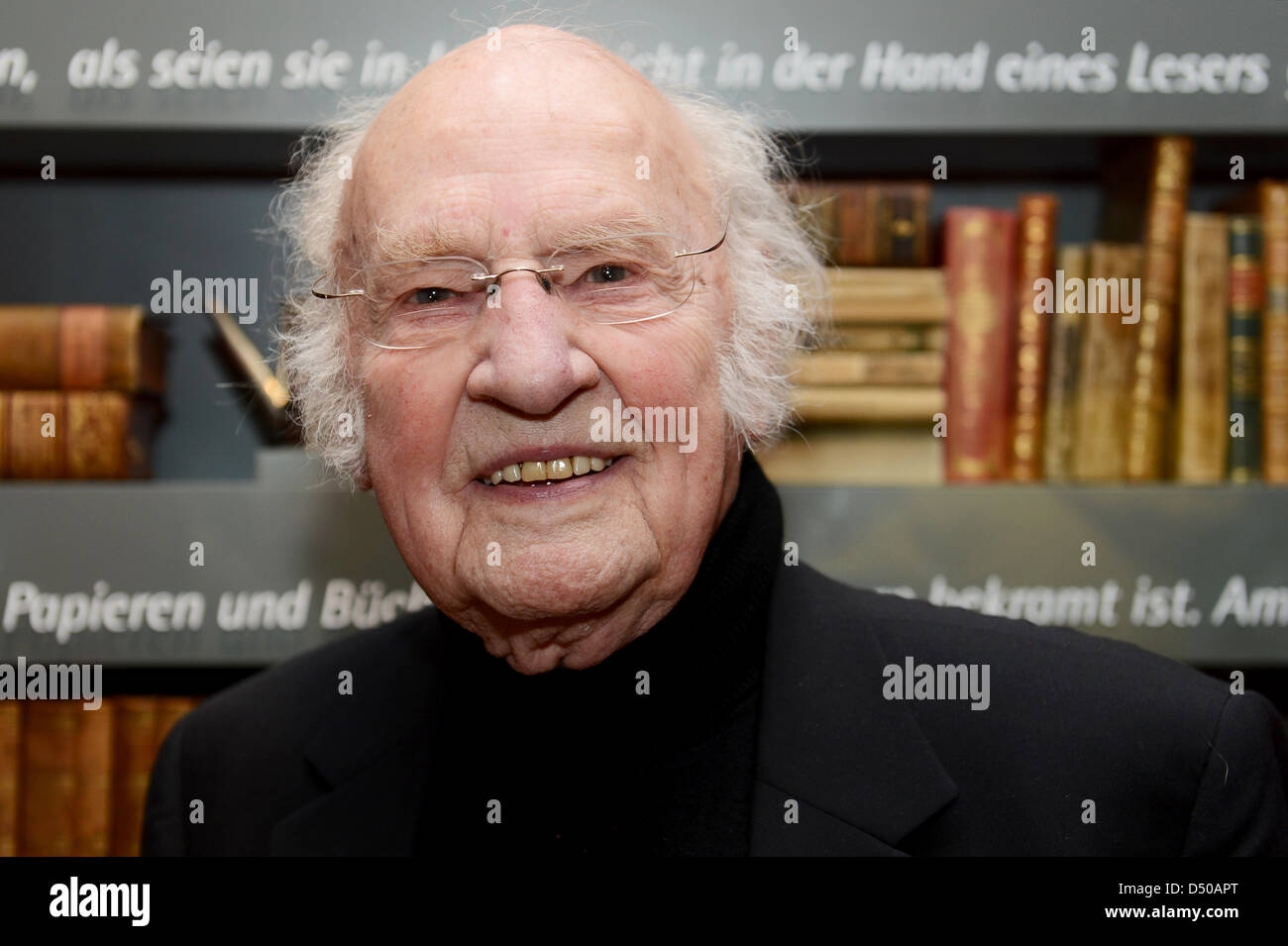 Austrian bass-baritone opera singer Franz Mazura smiles during the re ...