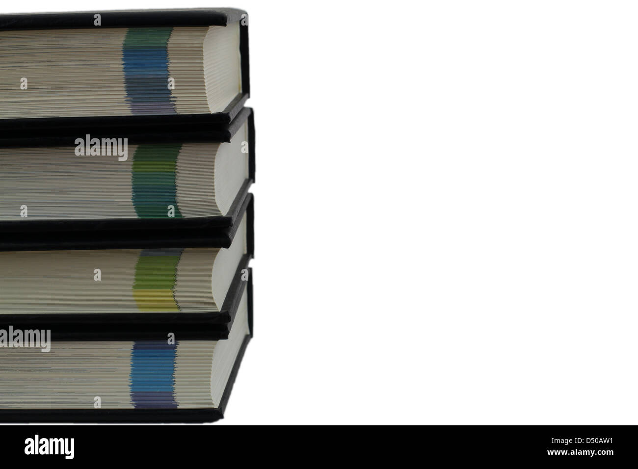 Stack of encyclopedias isolated on white with copy space Stock Photo ...