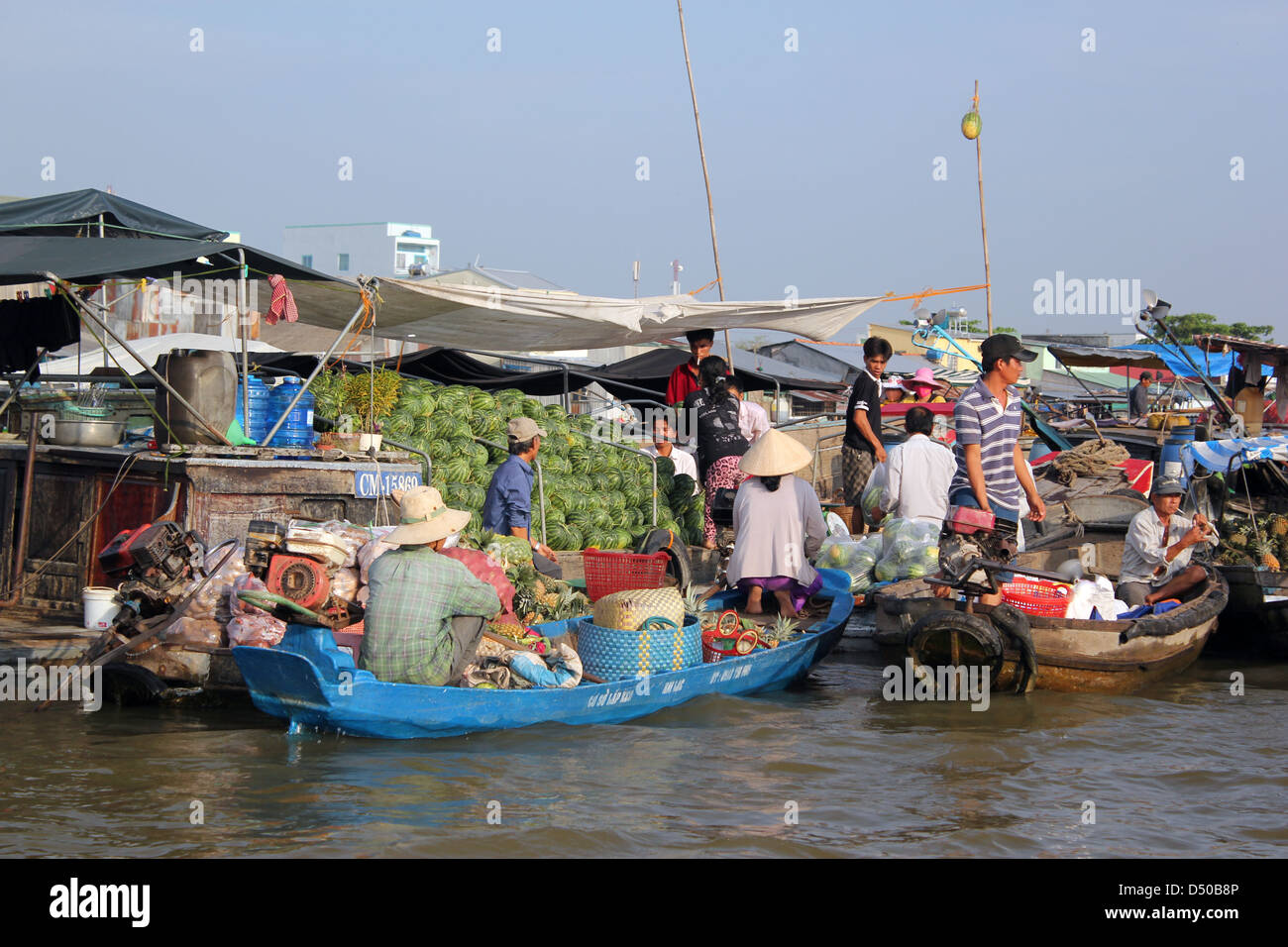 Floating market, Mekong Delta, Vietnam Stock Photo - Alamy