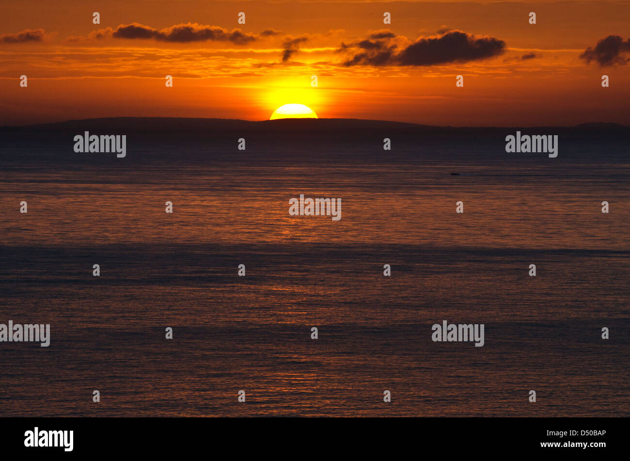 sunset over sea Stock Photo - Alamy