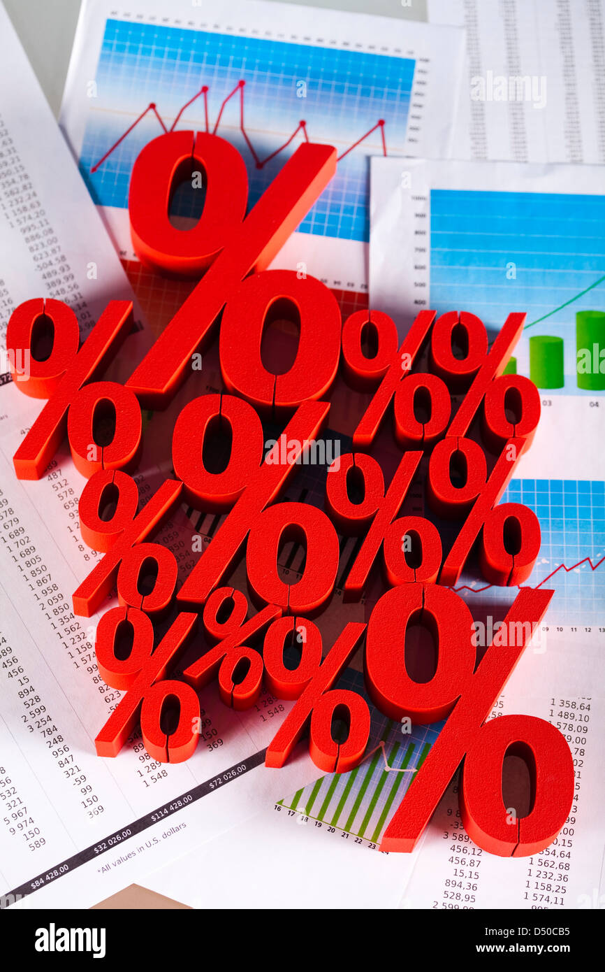Red percentage symbols Stock Photo - Alamy
