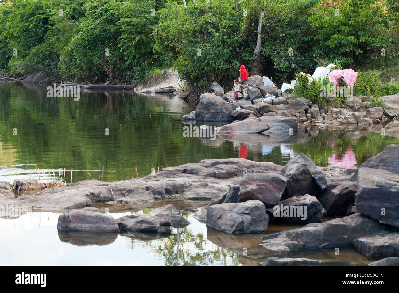 Essequibo River and the Kurupukari Falls. Fair View Village. Iwokrama ...