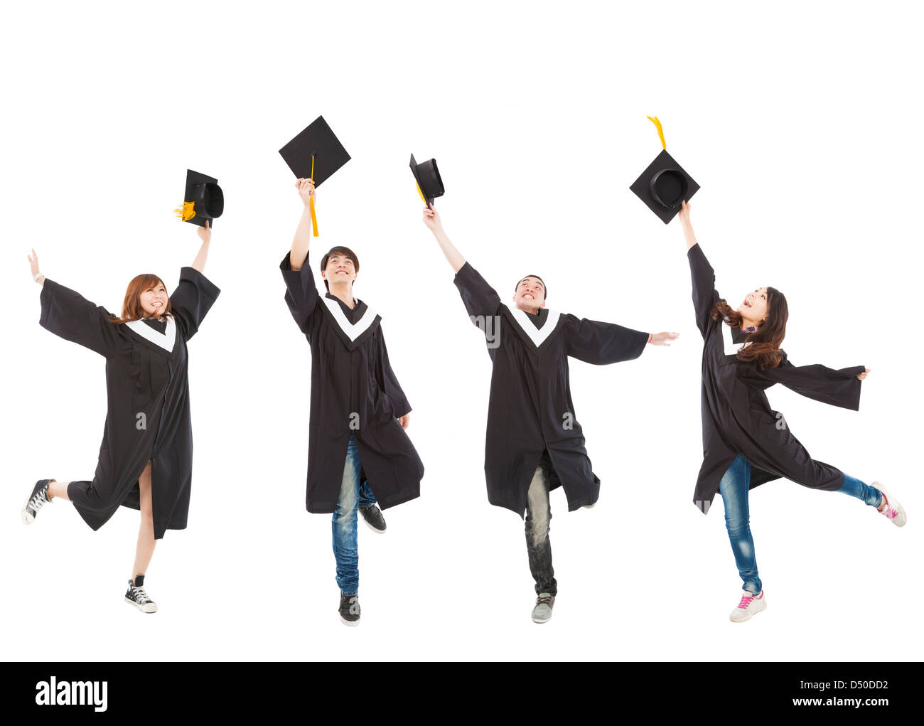 happy young graduate students group Stock Photo - Alamy