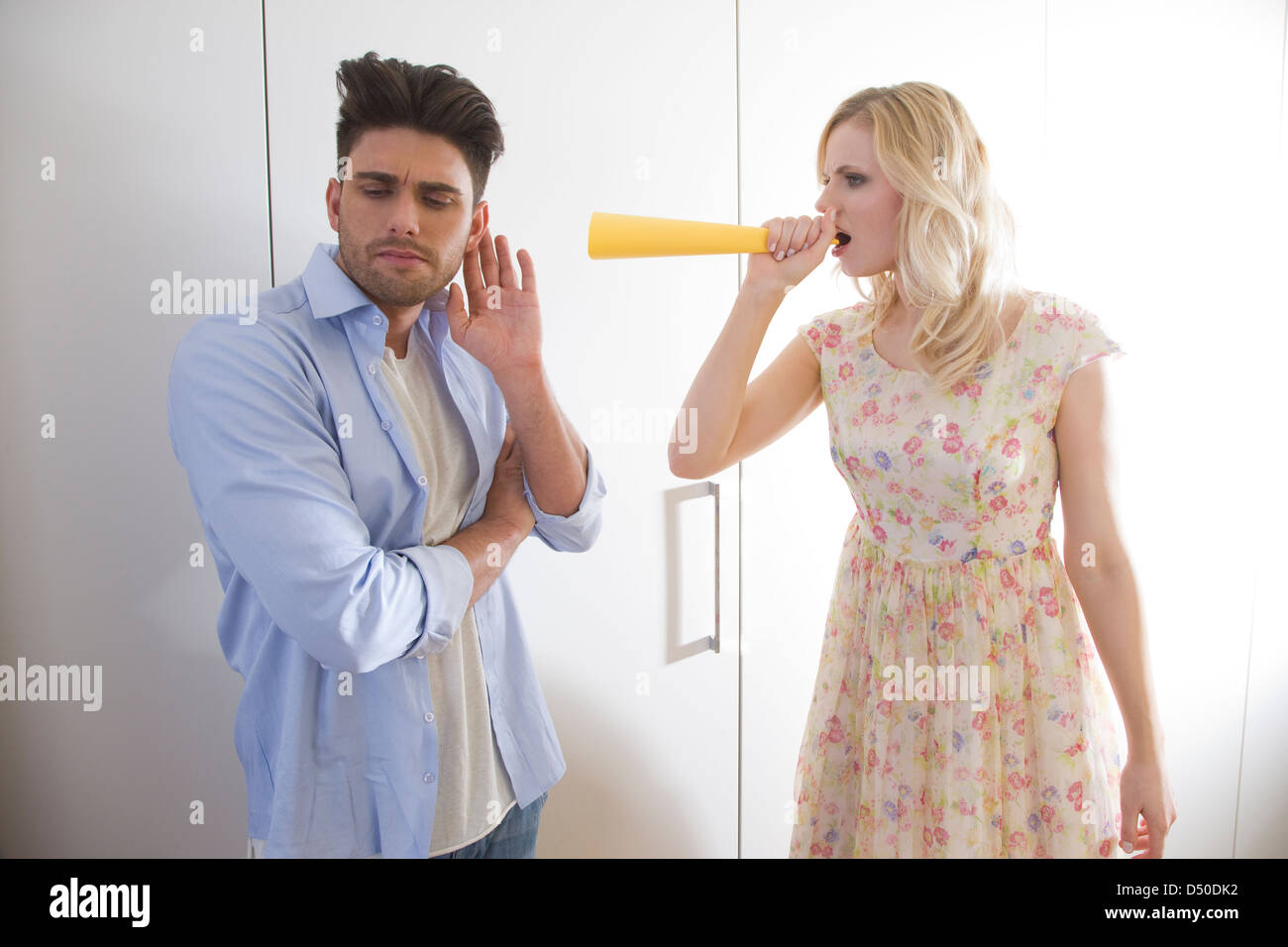Couple trying to communicate Stock Photo - Alamy