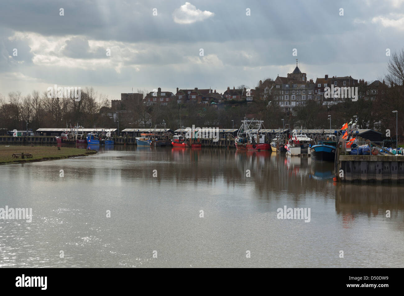 Fishing boats on the River Rother in Rye, Sussex Stock Photo - Alamy
