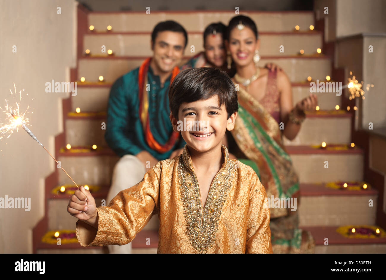 Diwali family crackers hi-res stock photography and images - Alamy