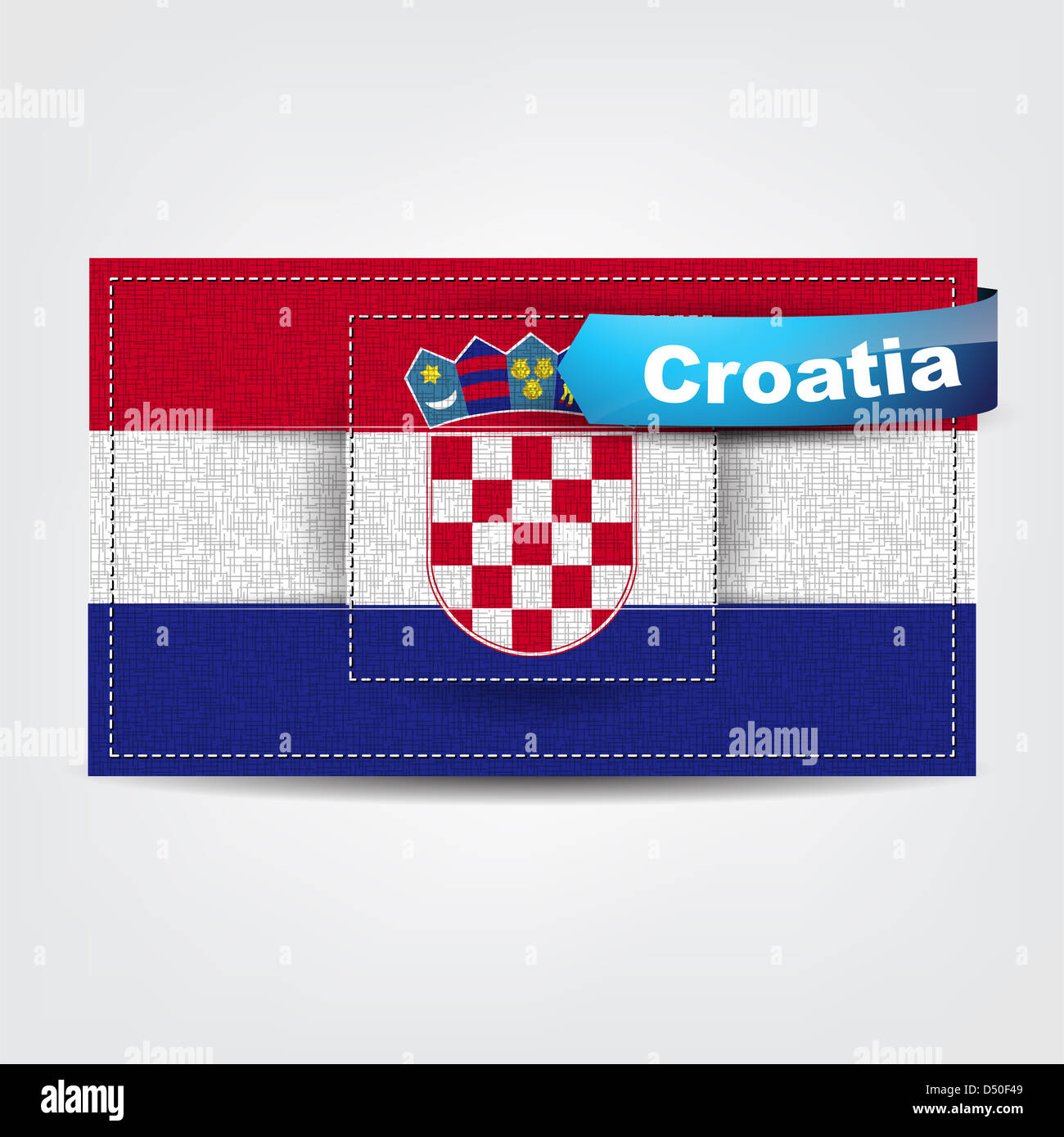 Fabric texture of the flag of Croatia with a blue bow Stock Photo - Alamy