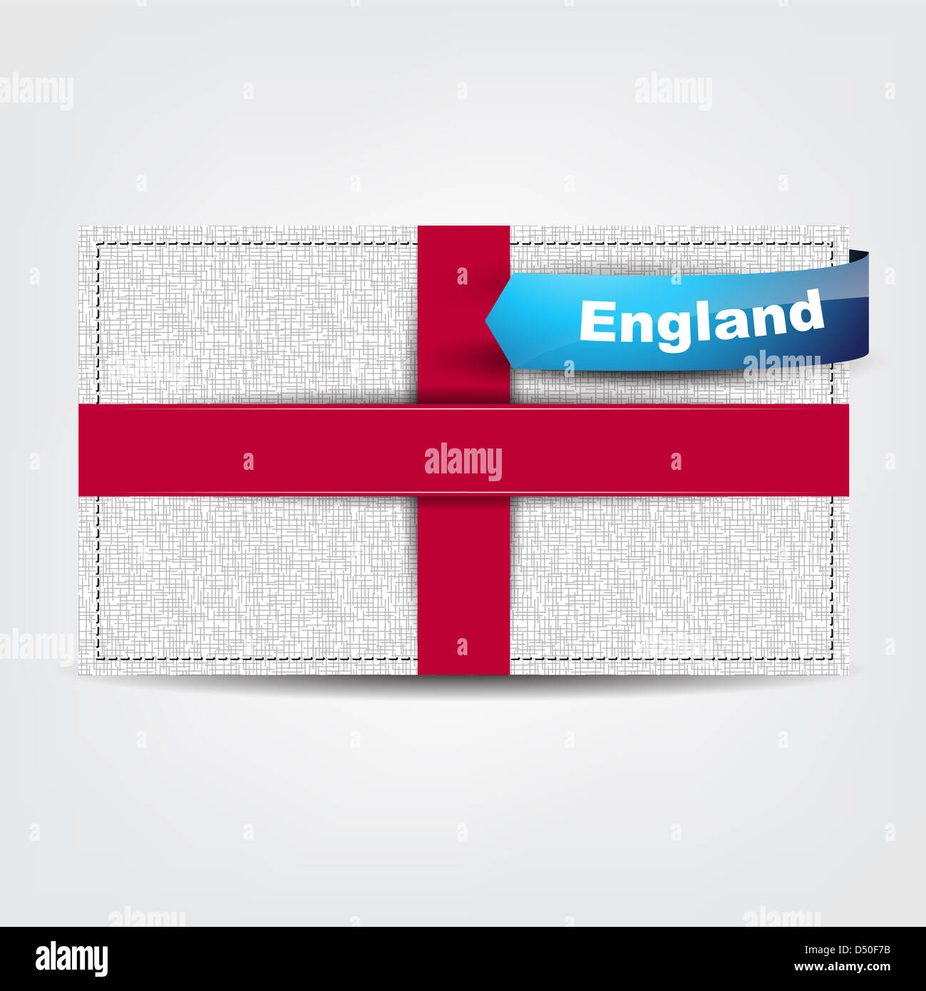 Fabric texture of the flag of England with a blue bow Stock Photo - Alamy