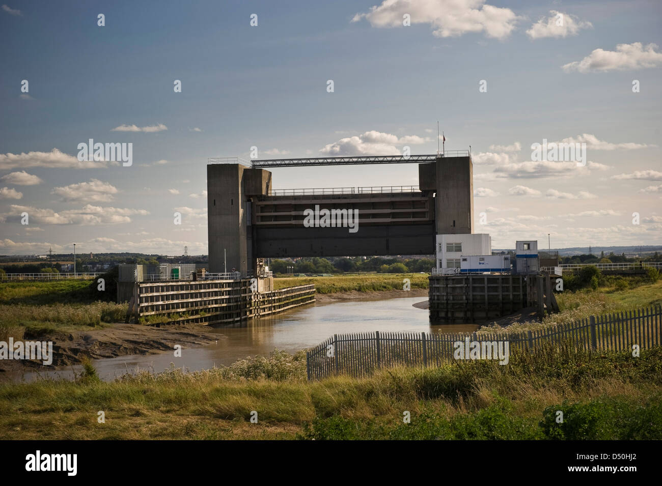 Darent Flood Barrier near the confluence of the River Darent and the ...