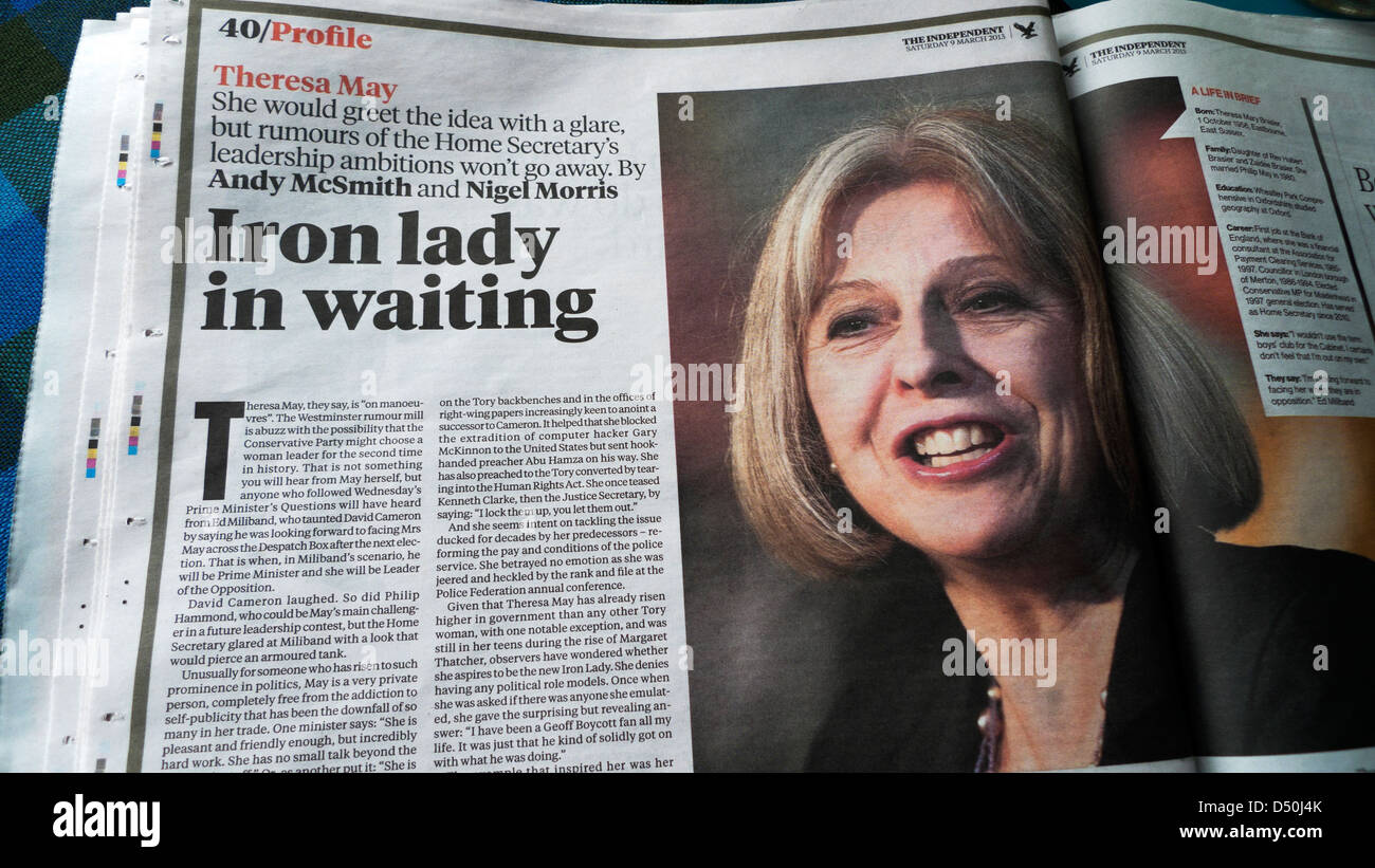 "Iron Lady in Waiting" Theresa May MP Tory Home Secretary Prime ...