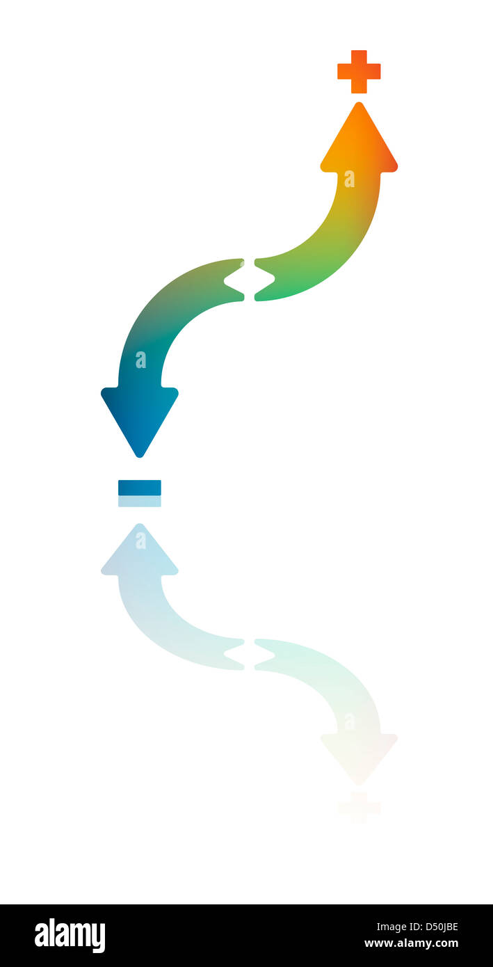 Double Arrows Pointing to Minus and Plus Signs Vector Illustration ...