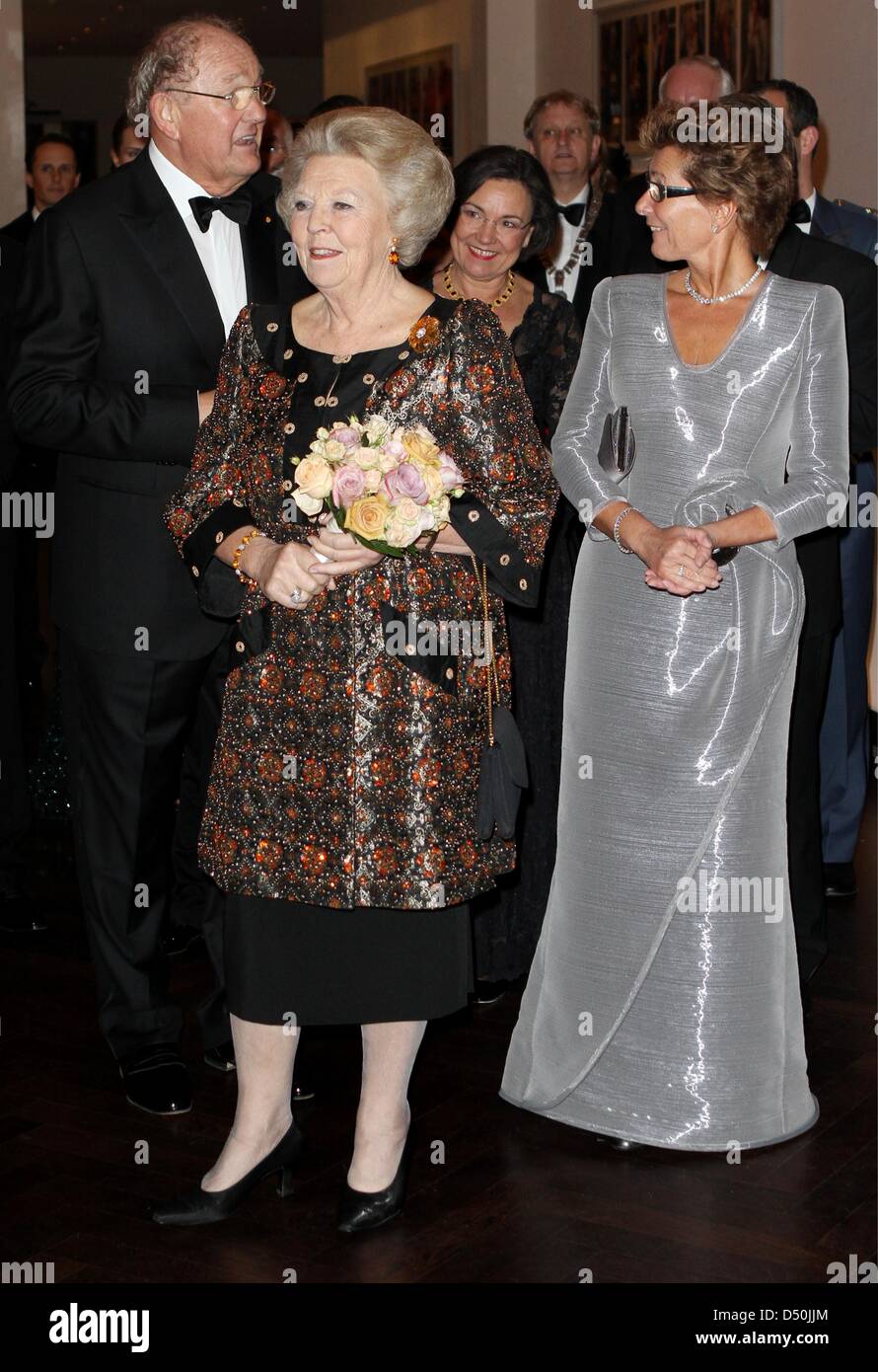 Queen Beatrix of the Netherlands (C) opens the new DeLaMar Theater ...