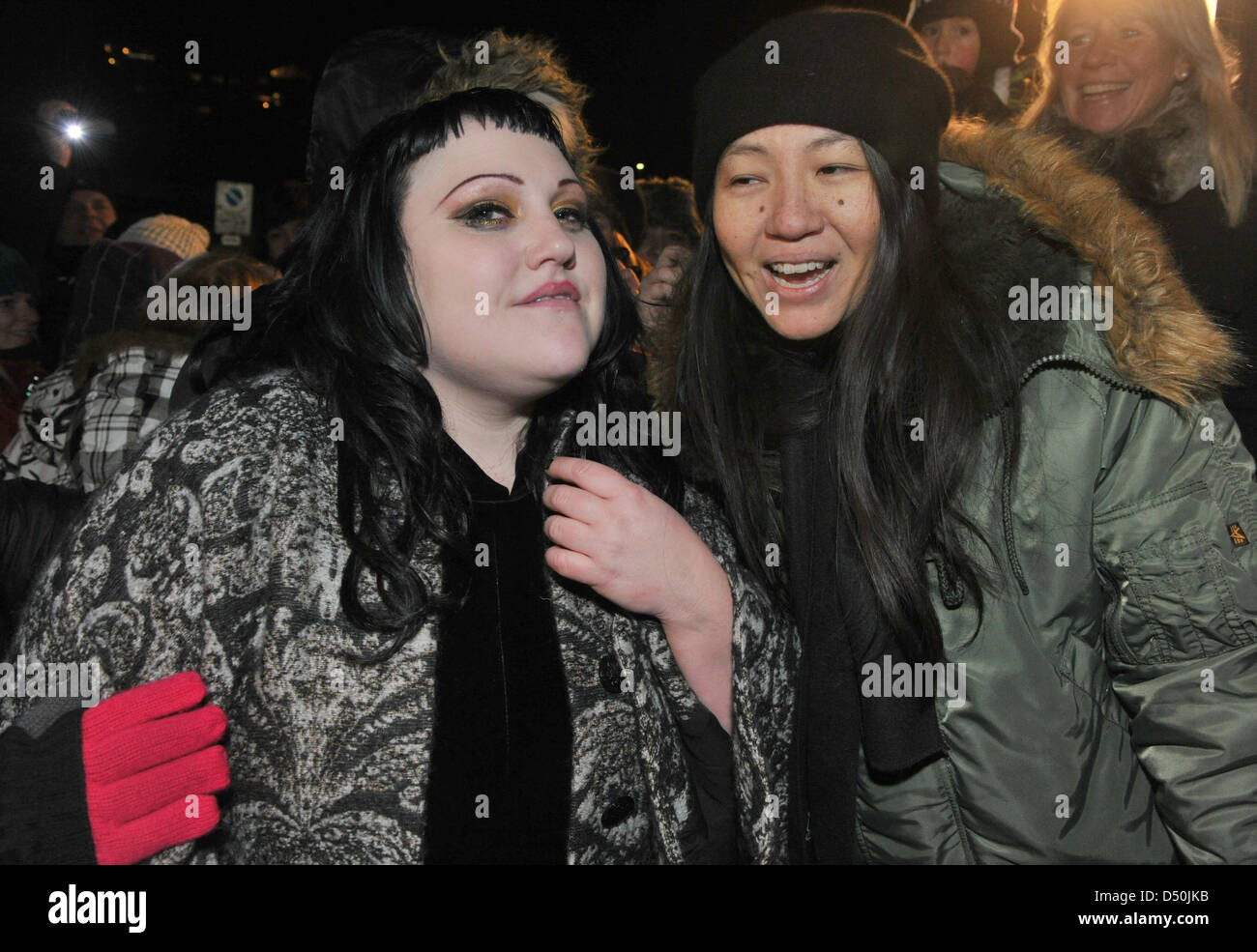 Singer Beth Ditto (L) of US rock band Gossip in Ischgl, Austria, 27 ...