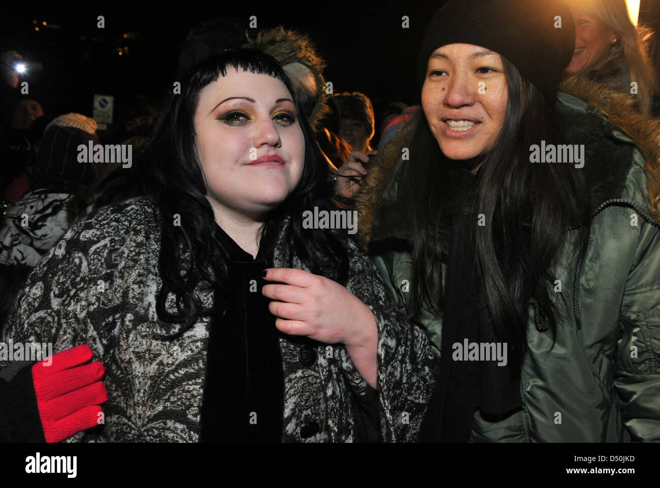 Singer Beth Ditto (L) of US rock band Gossip in Ischgl, Austria, 27 ...