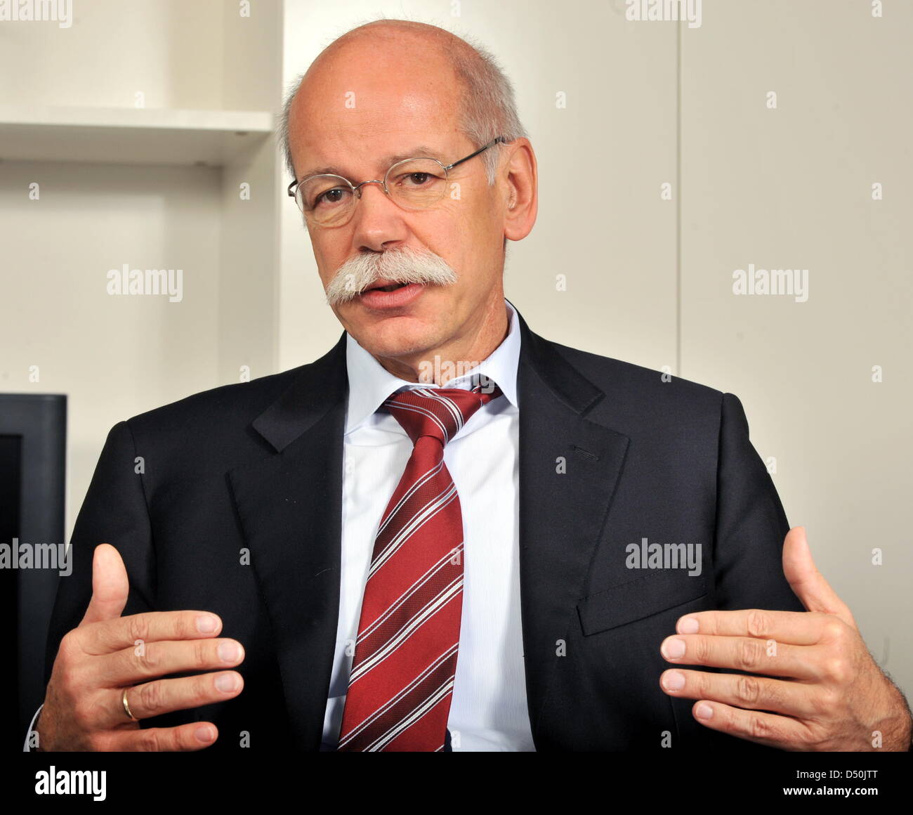 Daimler CEO Dieter Zetsche gestures during an interview with German ...