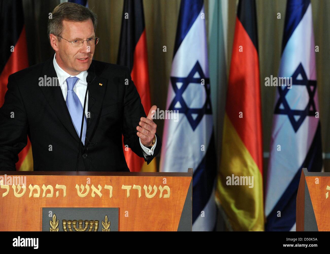 Israels Prime Minister Benjamin Netanjahu (not pictured) and German ...