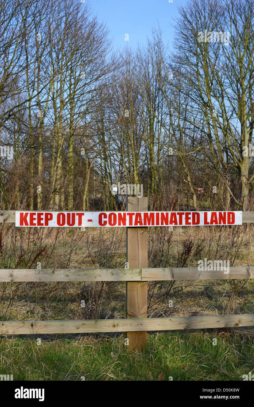 warning sign of contaminated area, united kingdom Stock Photo - Alamy