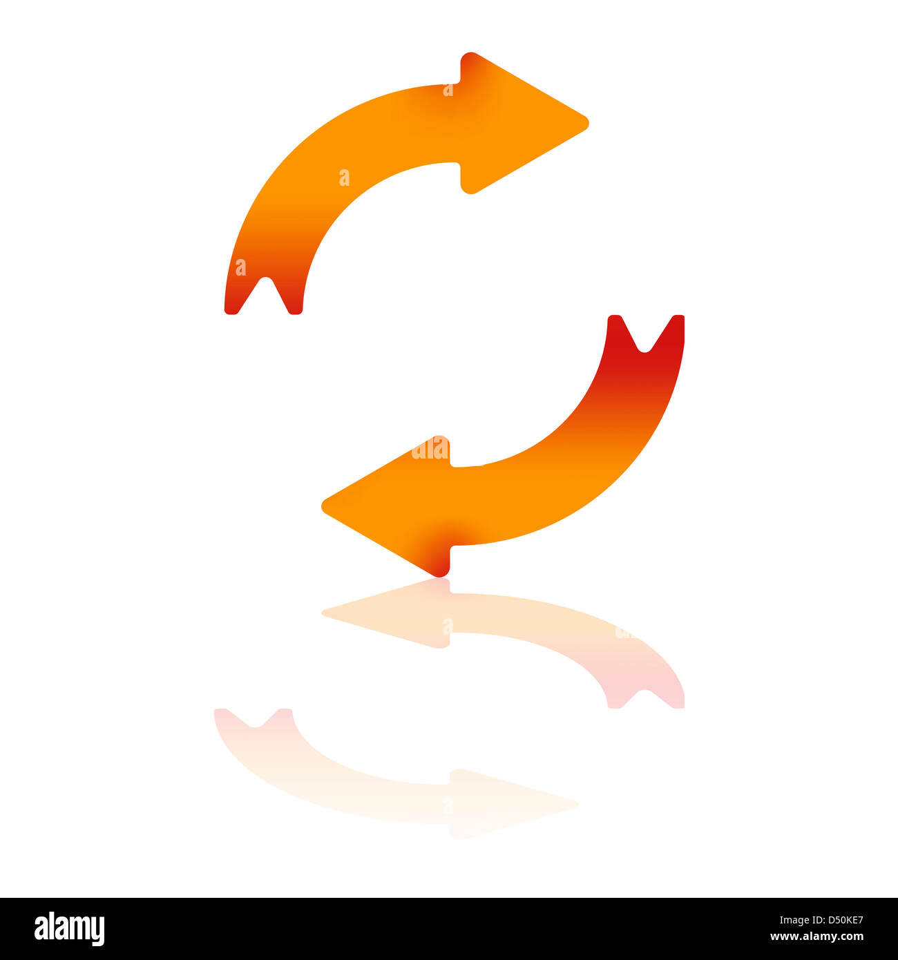 Two Gradient Arrows Depicting Clockwise Motion With Reflection Stock ...