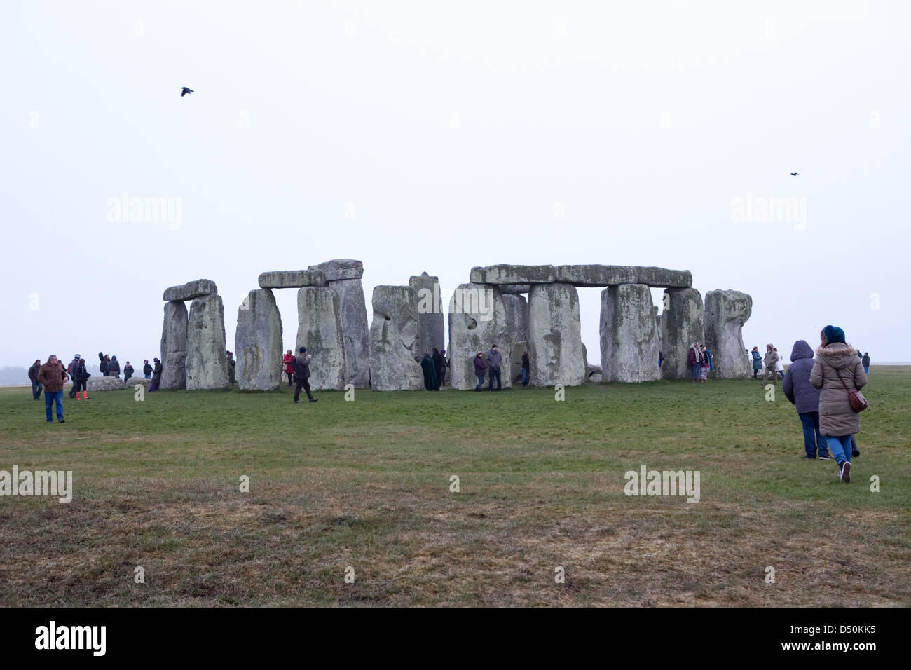 Stonehenge, UK. 20th March 2013. People gather inside the stonecircle ...