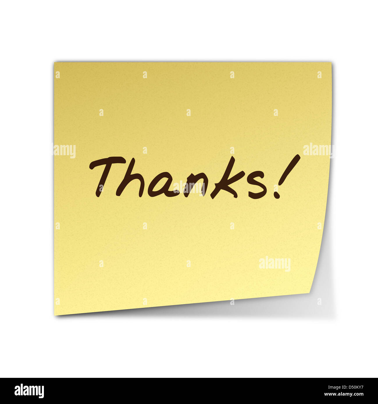 Thank You Yellow Note - Bitmap Illustration Stock Photo - Alamy