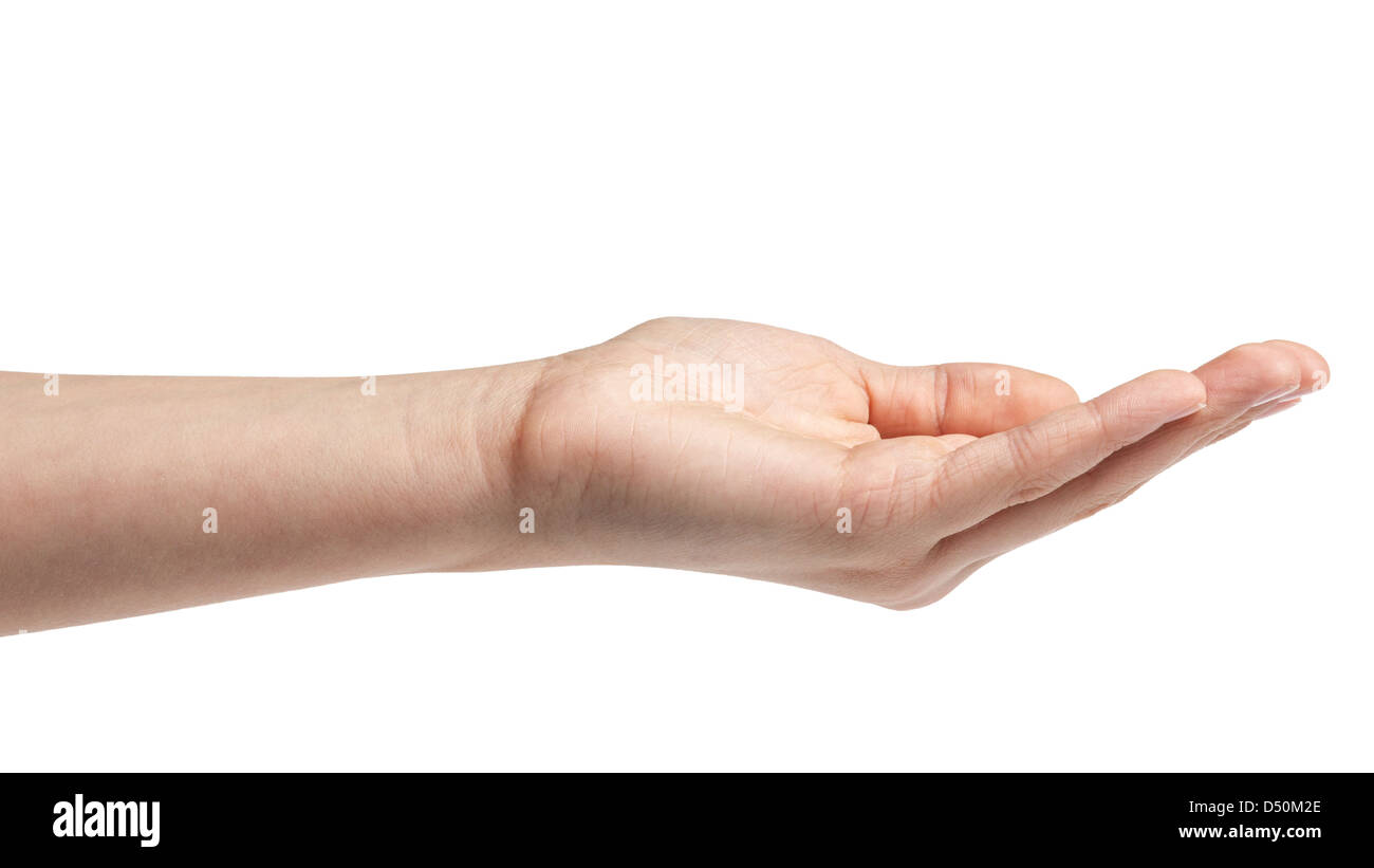 empty female teen hand isolated on white Stock Photo - Alamy