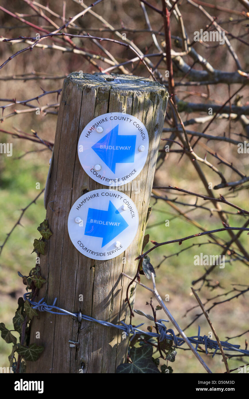 Blue bridleway sign hi-res stock photography and images - Alamy