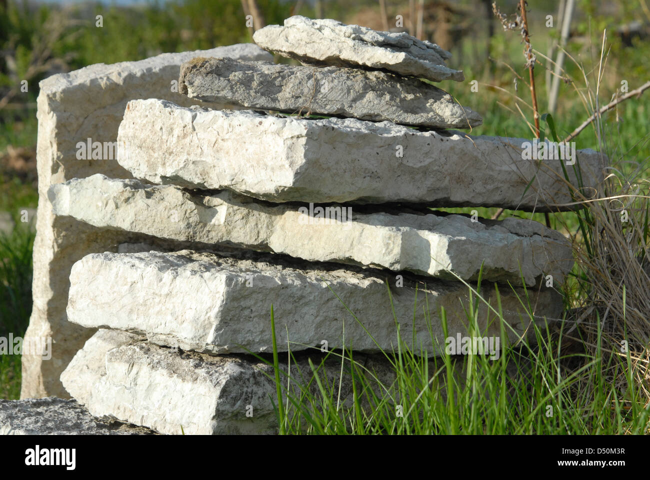 Pile of natural stone pavers Stock Photo - Alamy