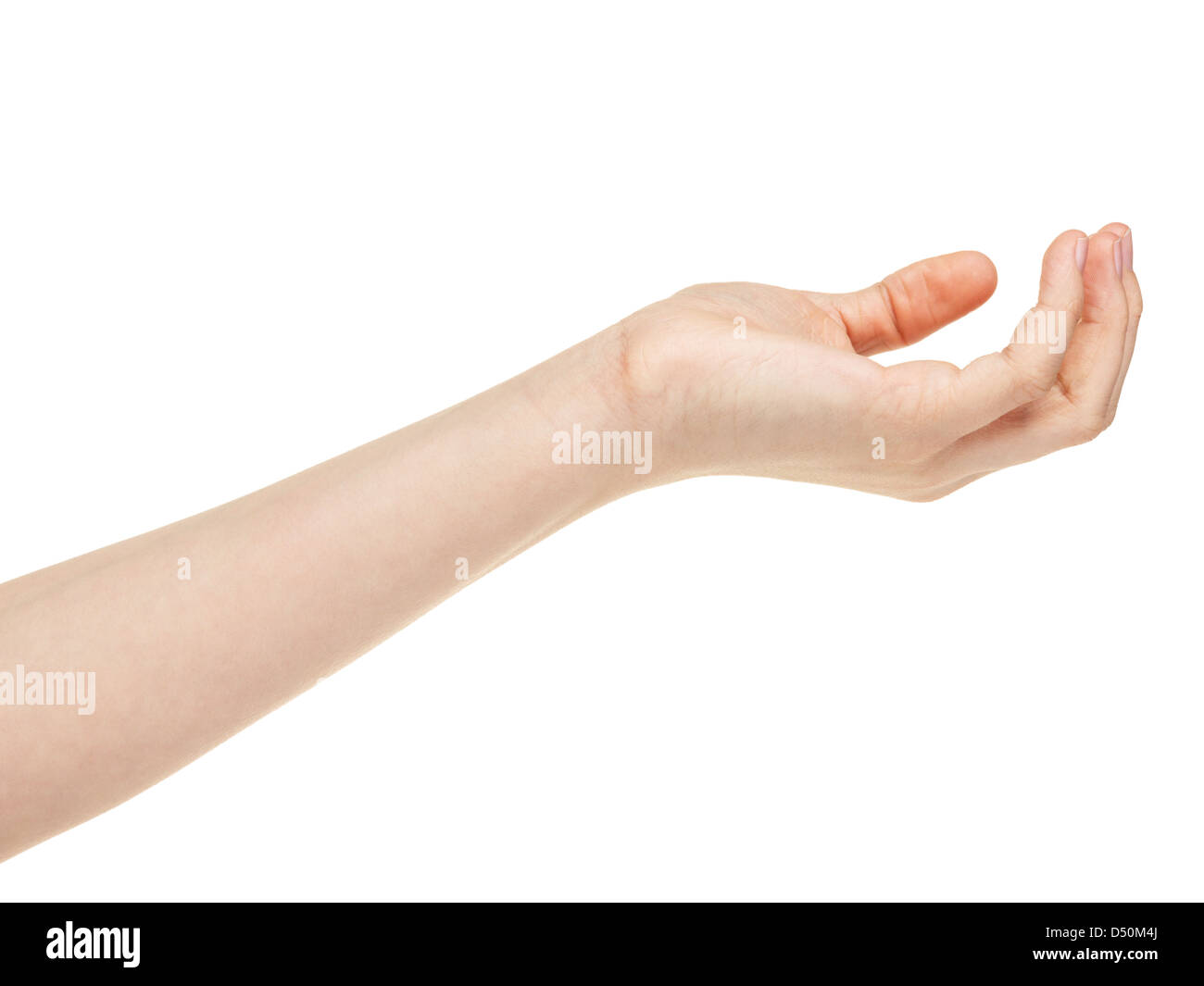 empty female teen hand, isolated on white Stock Photo - Alamy