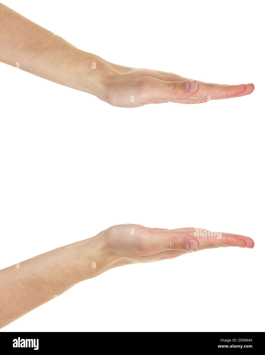 adult male hands measuring something, isolated on white Stock Photo - Alamy