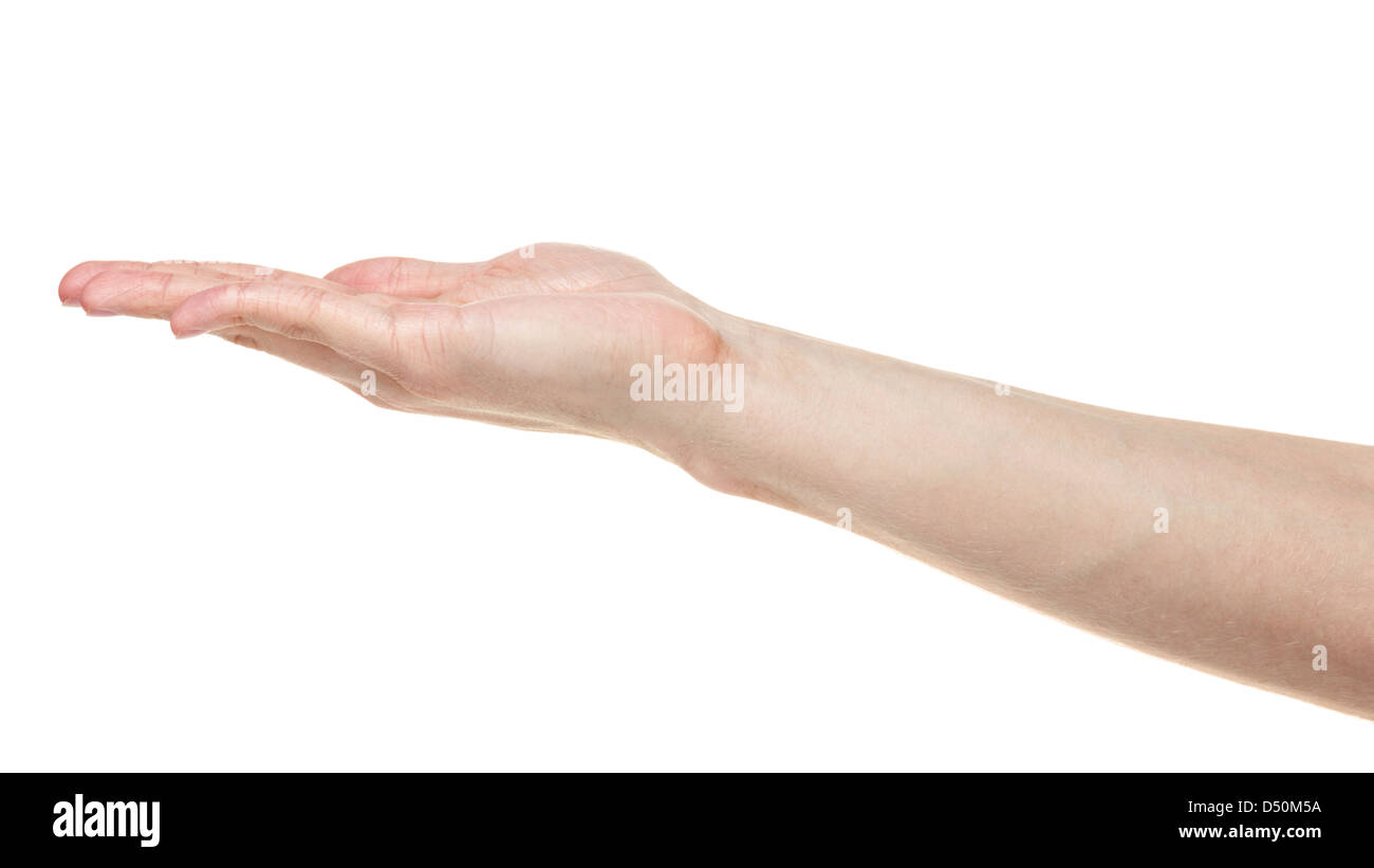 empty adult man hand, isolated on white Stock Photo - Alamy