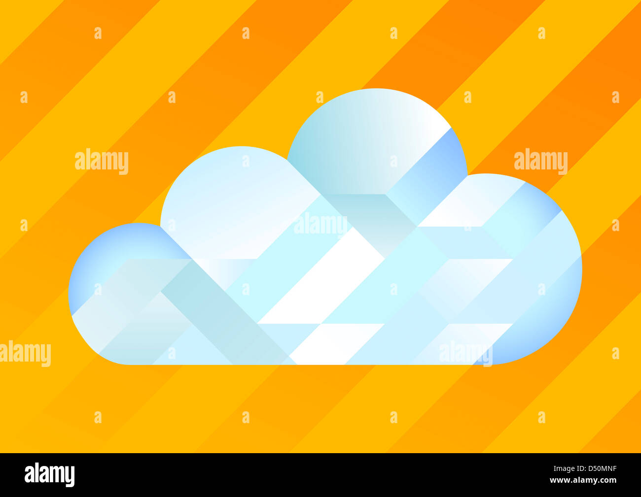 Cloud Made of Gradient Interlocking Shapes Illustration Stock Photo - Alamy