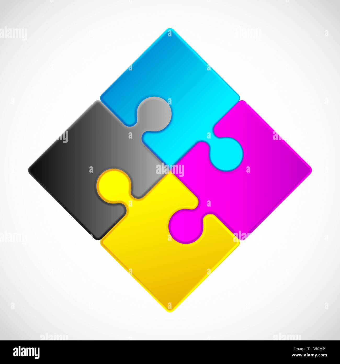 4 Piece Jigsaw Puzzle (each piece is an editable blend Stock Photo - Alamy