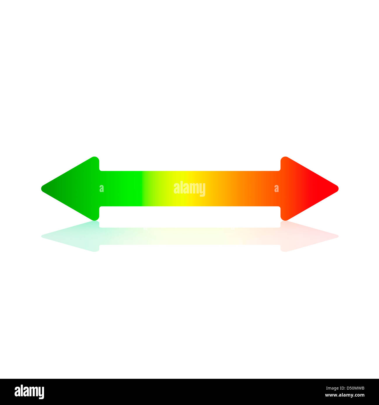 Double Arrowhead Horizontal Arrow With Energy Efficiency Colors Stock ...