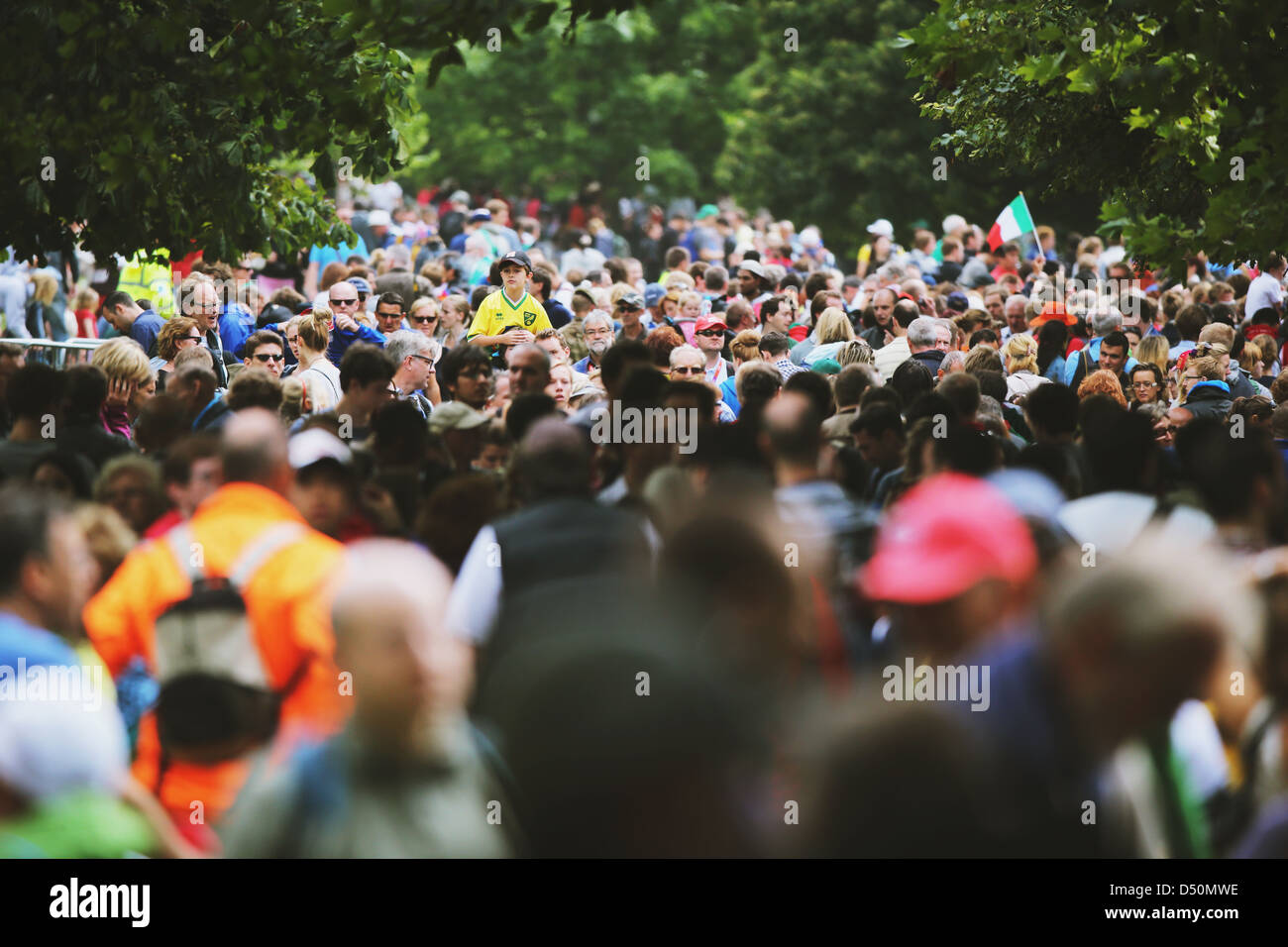Crowd at Olympic Park Stock Photo - Alamy