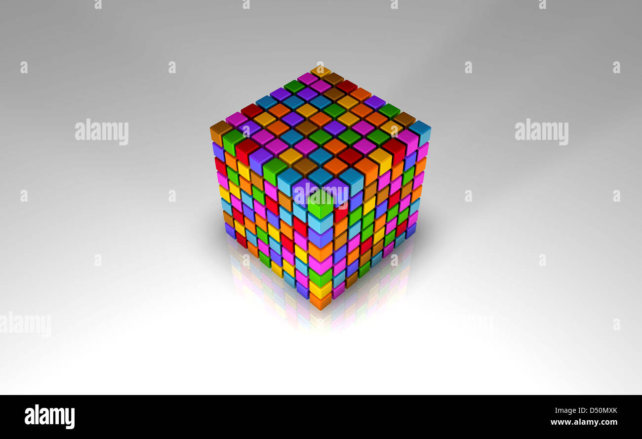3D Bitmap Illustration Representing Fragmented Data Stock Photo - Alamy