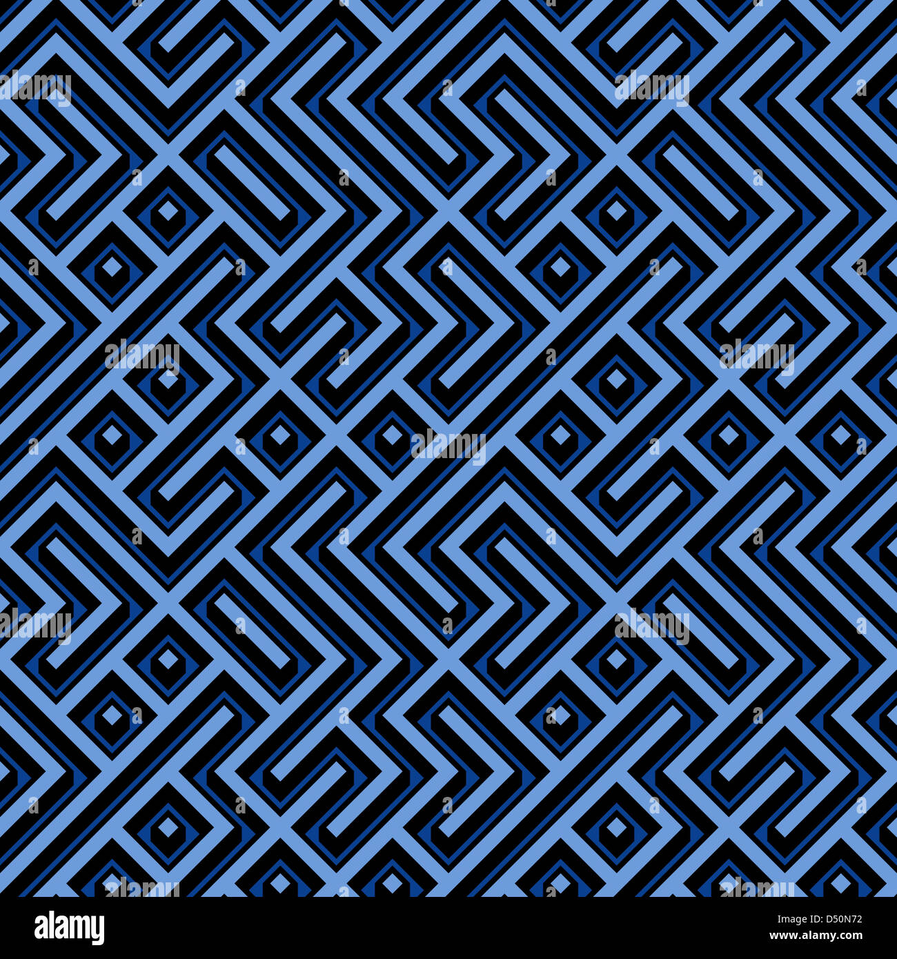 Blue Geometric Seamless Pattern Illustration Stock Photo - Alamy