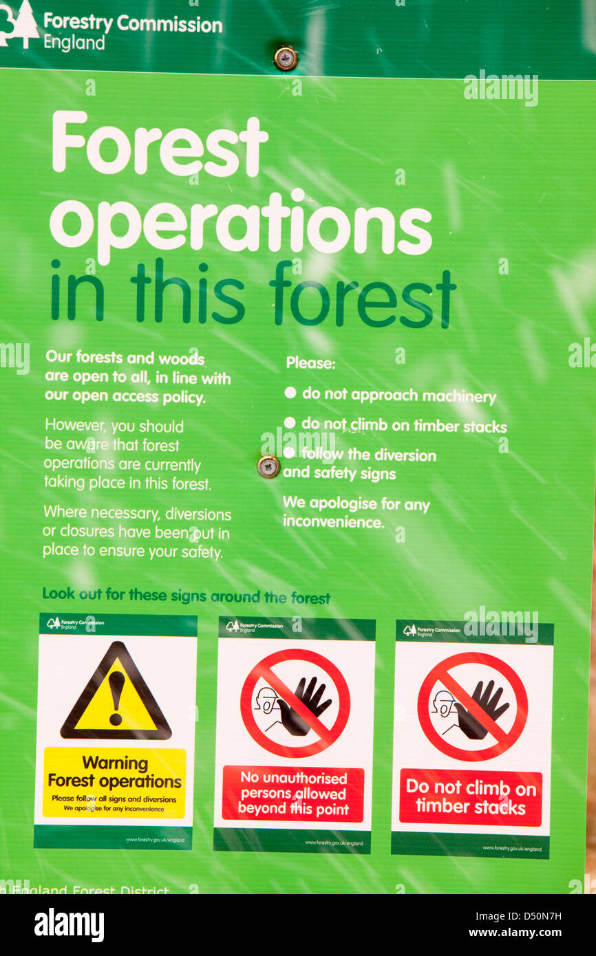 Warning sign forest operations hi-res stock photography and images - Alamy