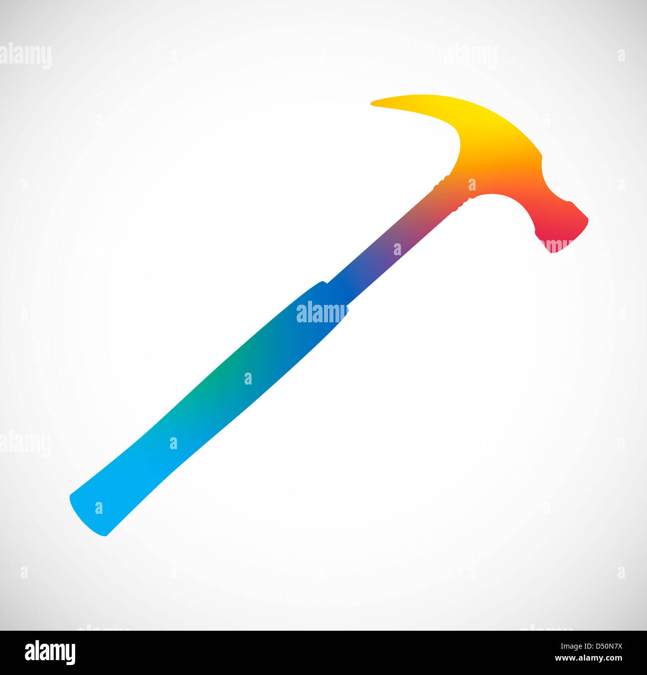 Gradient Color Vector Illustration of Hammer Silhouette Stock Photo - Alamy